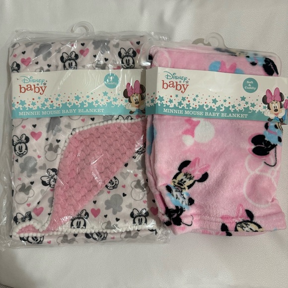 Disney | Accessories | Disney Baby Minnie Mouse Baby Blanket Set Pink ...